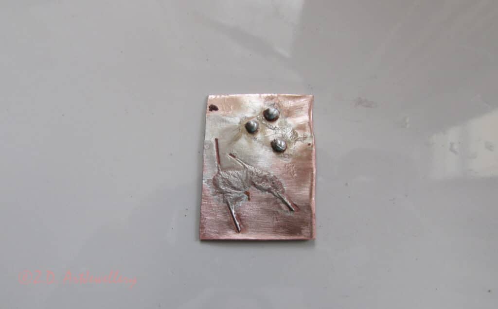 Texturing copper with silver dust, wire, granules and reticulated silver